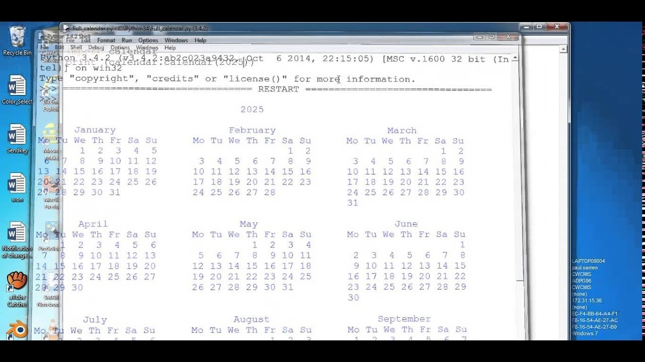 Print Calendar In Python 3 Calendar Printables Free Templates