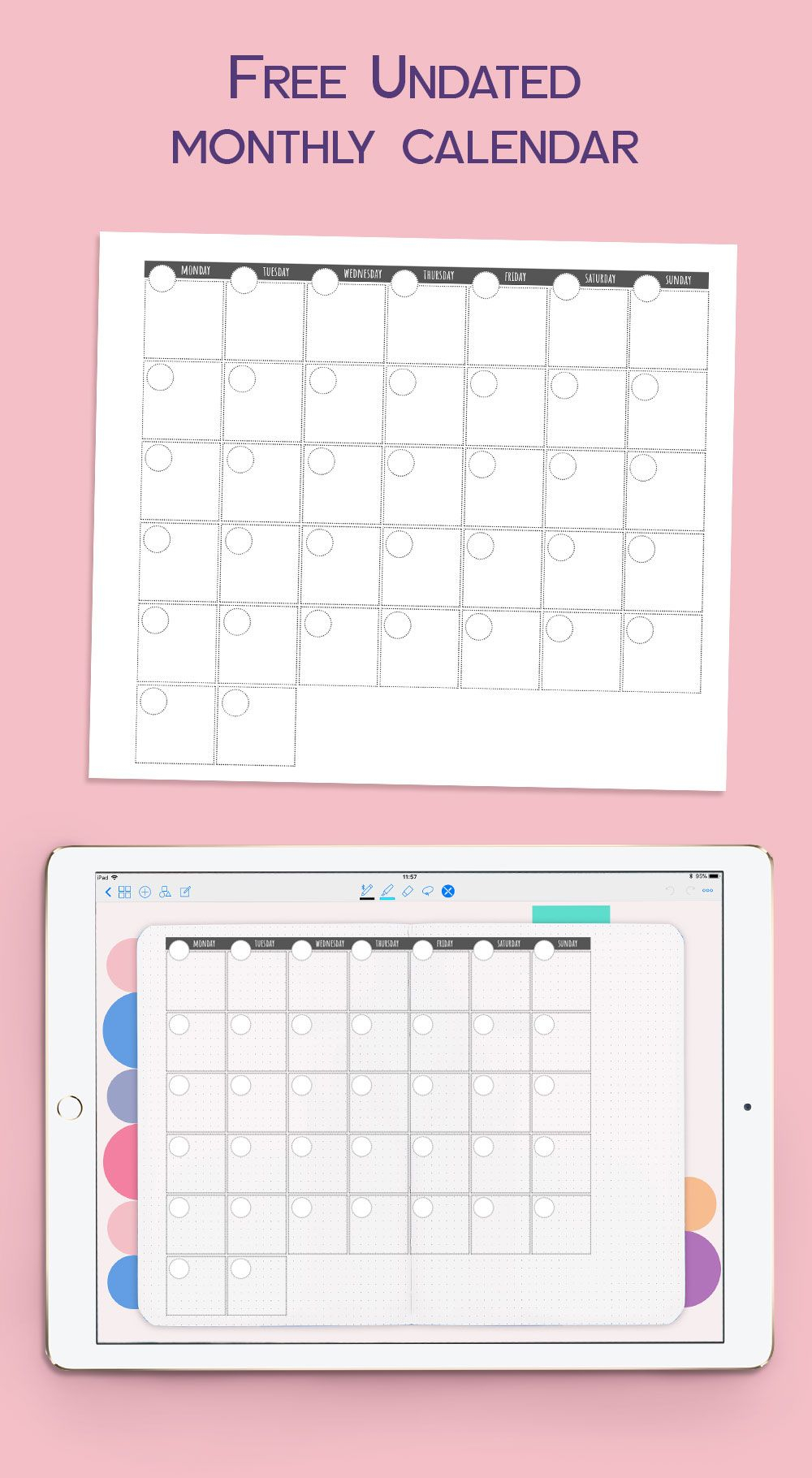 Free Printable Undated Calendar Calendar Printables Free Templates