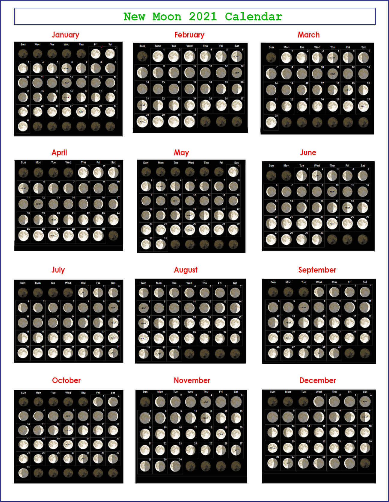 Moon Calendar For June 2021 Calendar Printables Free Templates