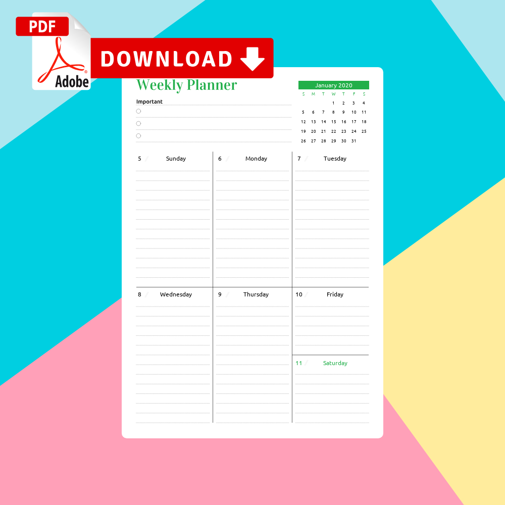Week At A Glance Download Calendar Printables Free Templates