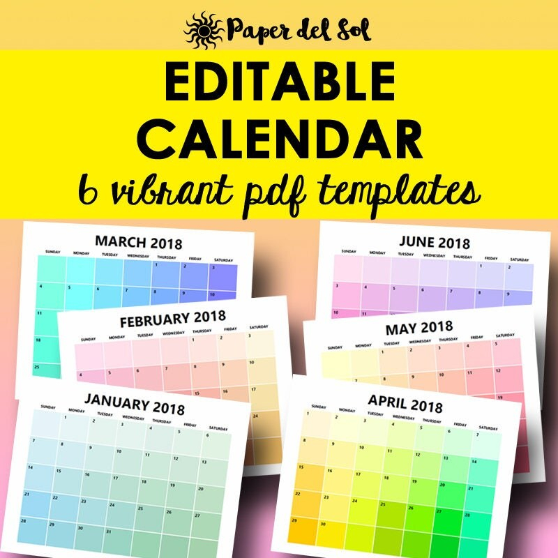 Printable Editable Calendar Free Calendar Printables Free Templates